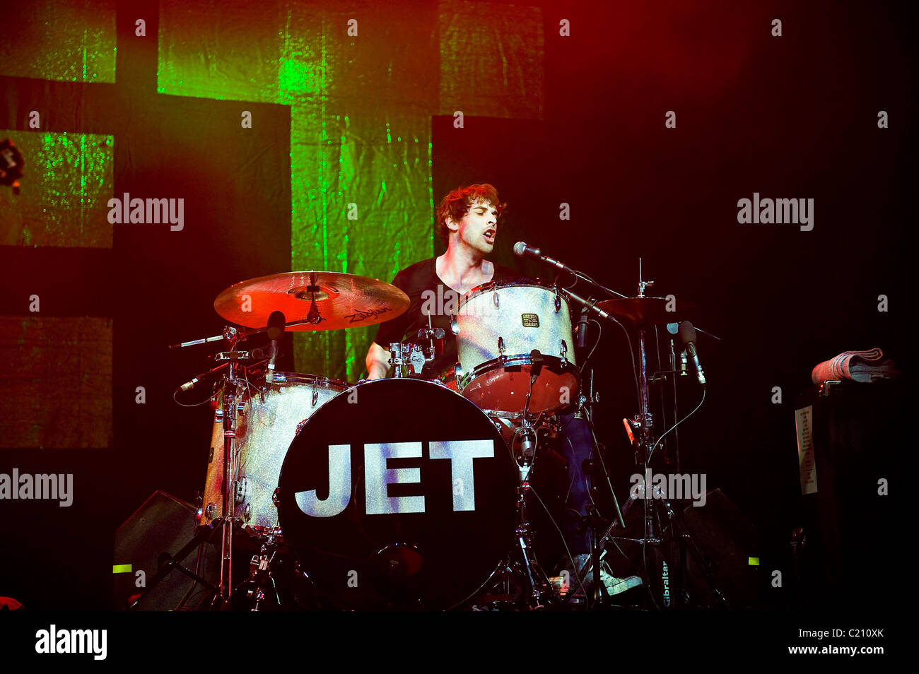 Chris Cester of the band Jet performs live at the HMV Forum London ...