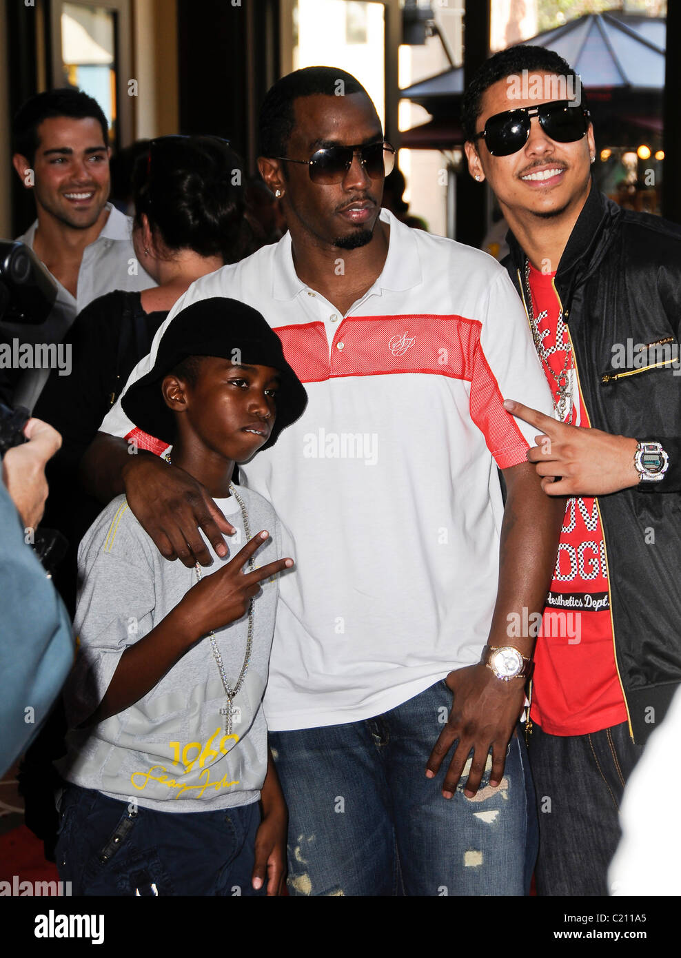 Sean Combs AKA Sean 'Diddy' Combs with sons Christian and Quincy Los ...