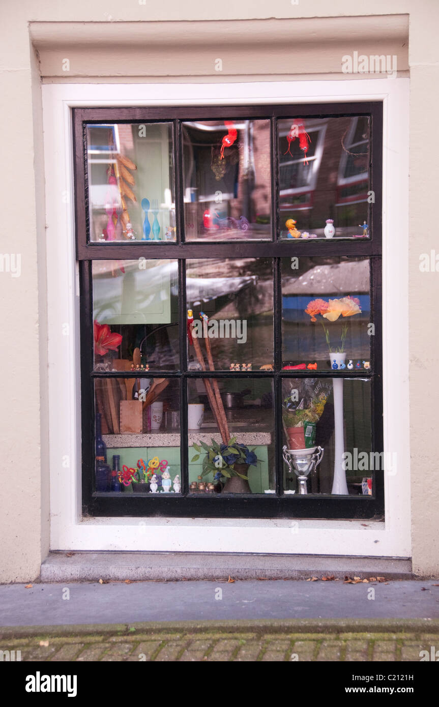 Reflections in an Amsterdam window Stock Photo - Alamy