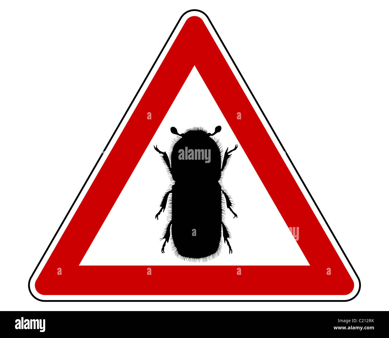 Bark-beetle attention sign Stock Photo - Alamy