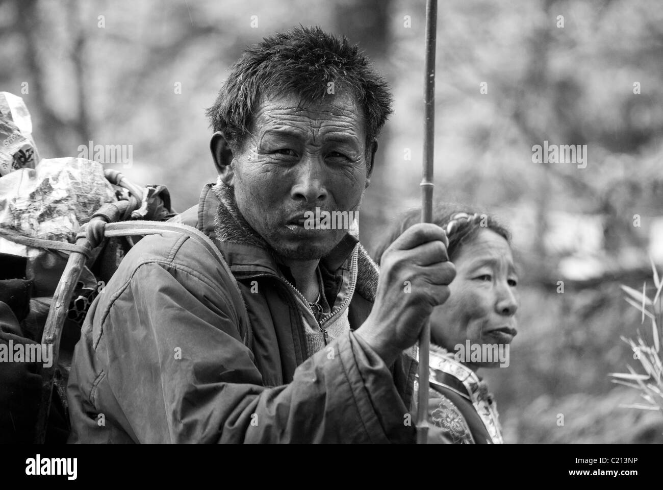 Tibetan pilgrim couple who make a kora (ritual pilgrimage) around a ...