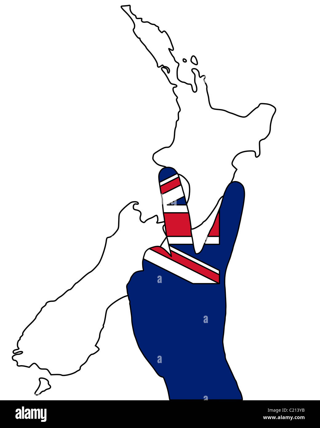 New Zealand hand signal Stock Photo - Alamy