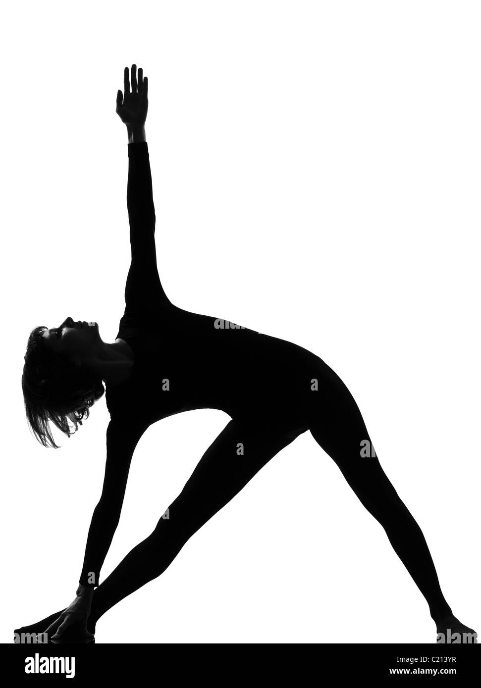 Triangle trikonasana Black and White Stock Photos & Images - Alamy