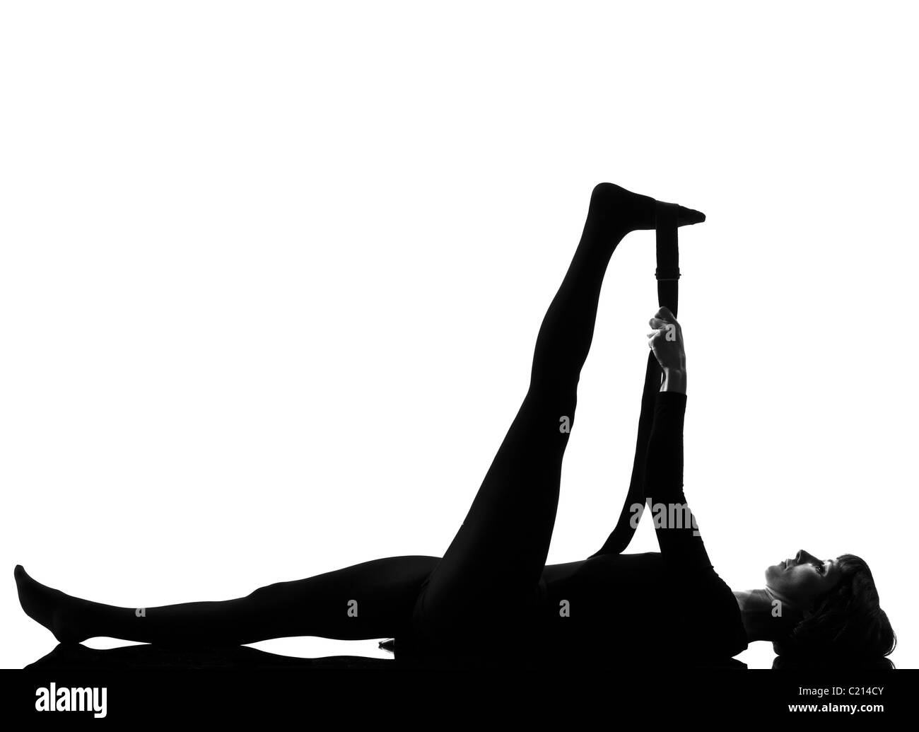 woman supta padangusthasana 1 Hand To Big Toe Pose posture position in ...