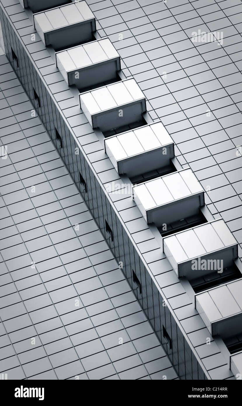 Grey modern building diagonal photo Stock Photo - Alamy