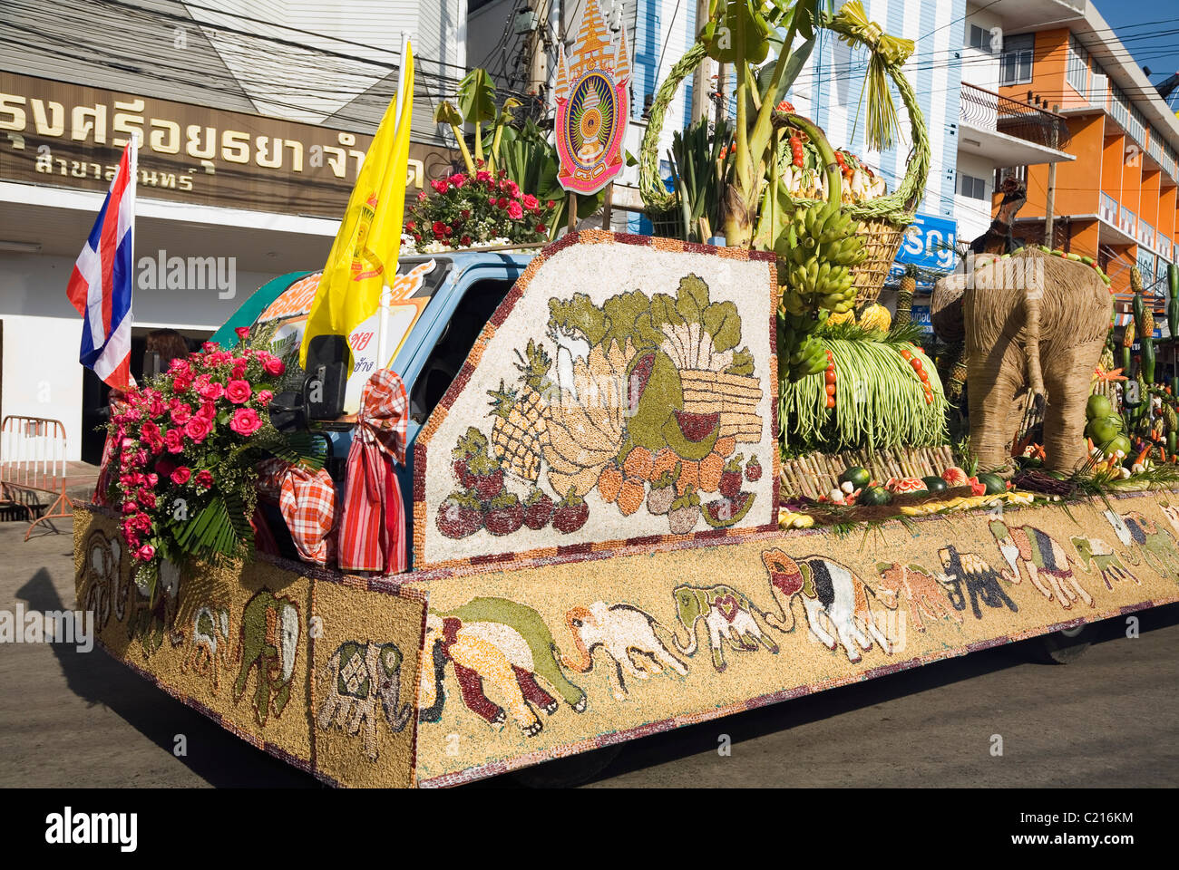 Edible float for elephants at the annual Elephant Round-up festival ...
