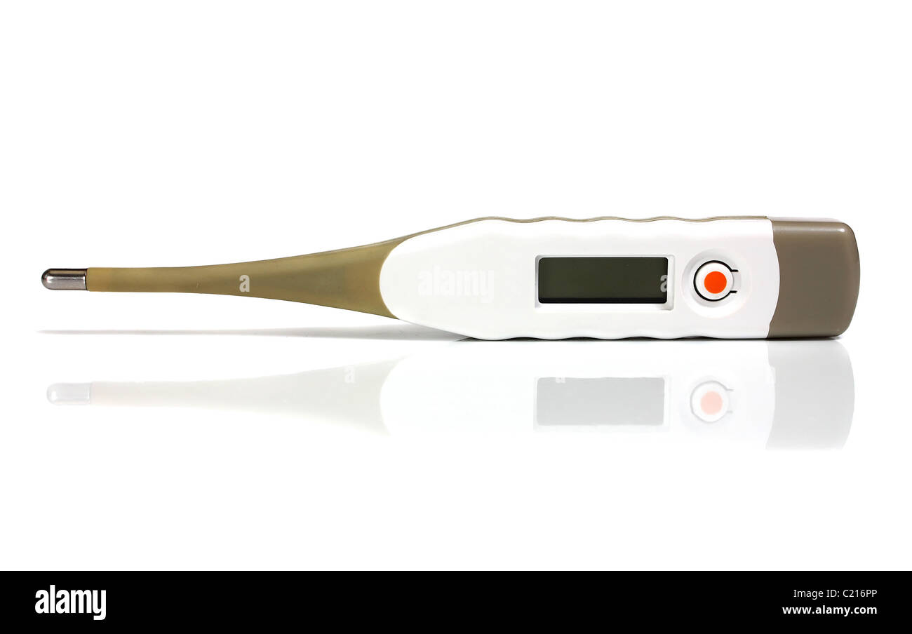electronic thermometer isolated on white background Stock Photo - Alamy