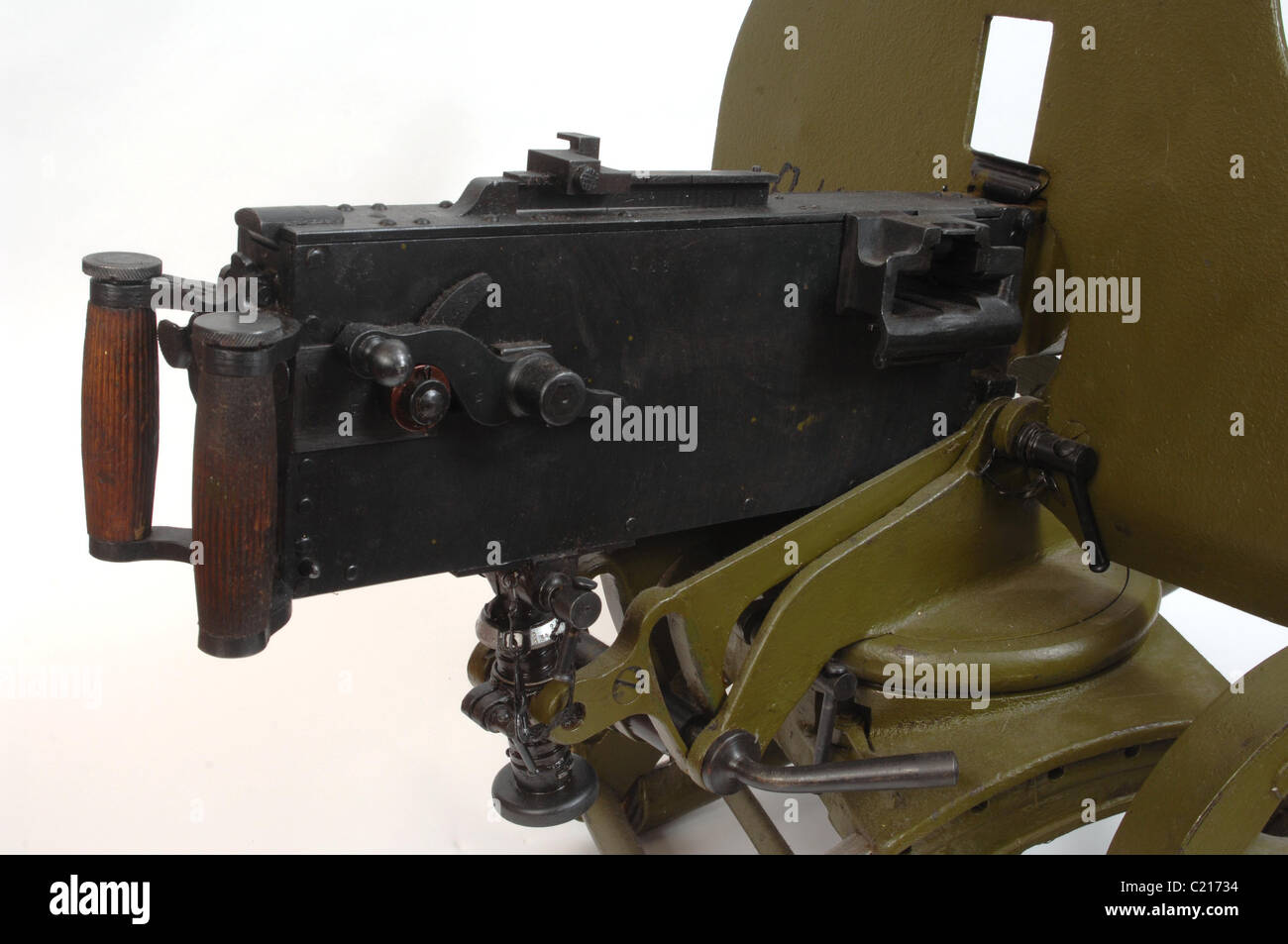 Detail of the grip and trigger of the m1910 machine gun. Other weapons ...