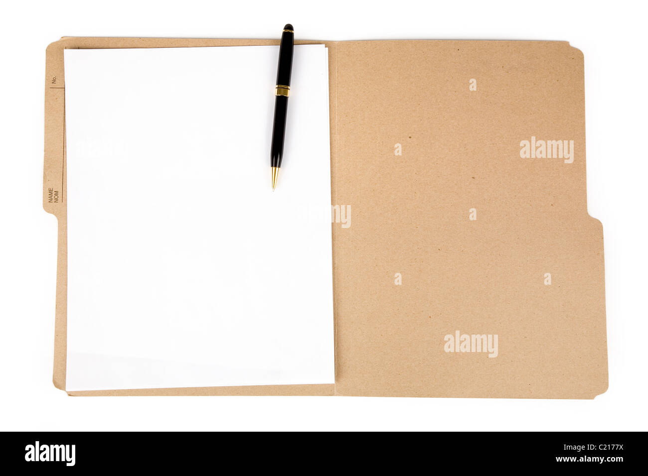 a file folder and pen, business concept Stock Photo - Alamy
