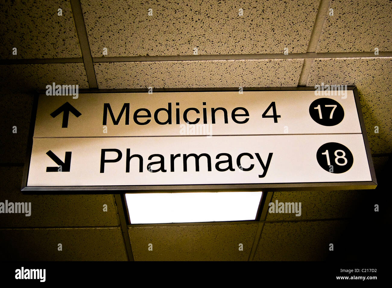 Directional Sign inside Medical Clinic giving directions to one of ...