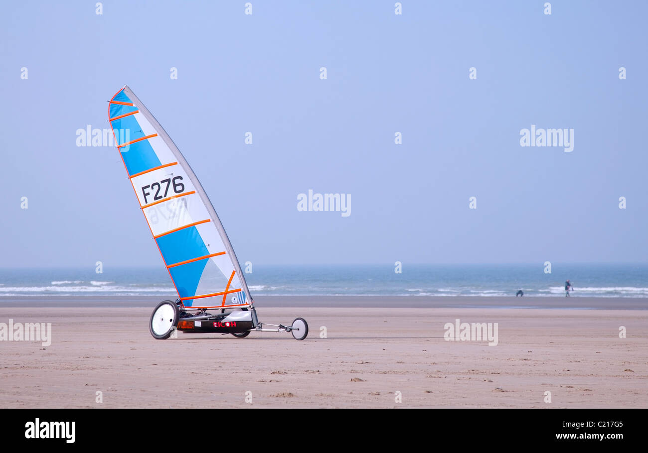 Land sailing on the beach in Gravelines, France Stock Photo - Alamy