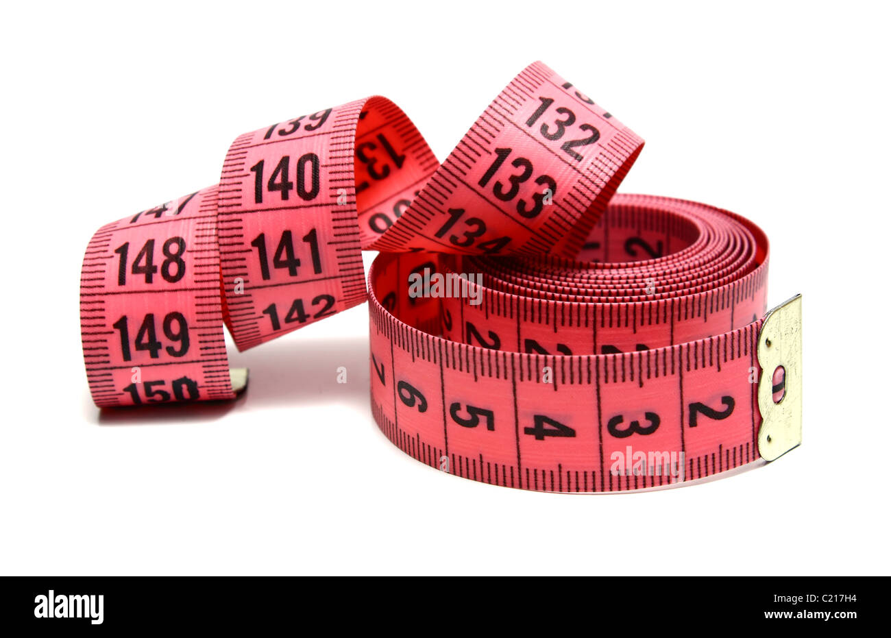measuring ribbon isolated on white background Stock Photo - Alamy
