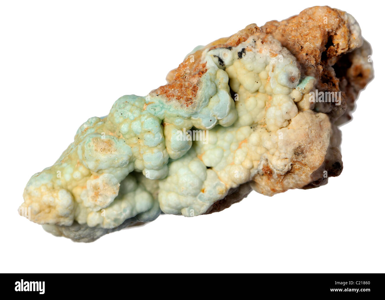Blue/Green botryoidal Hemimorphite, mineral from Wanlockhead, Scotland ...