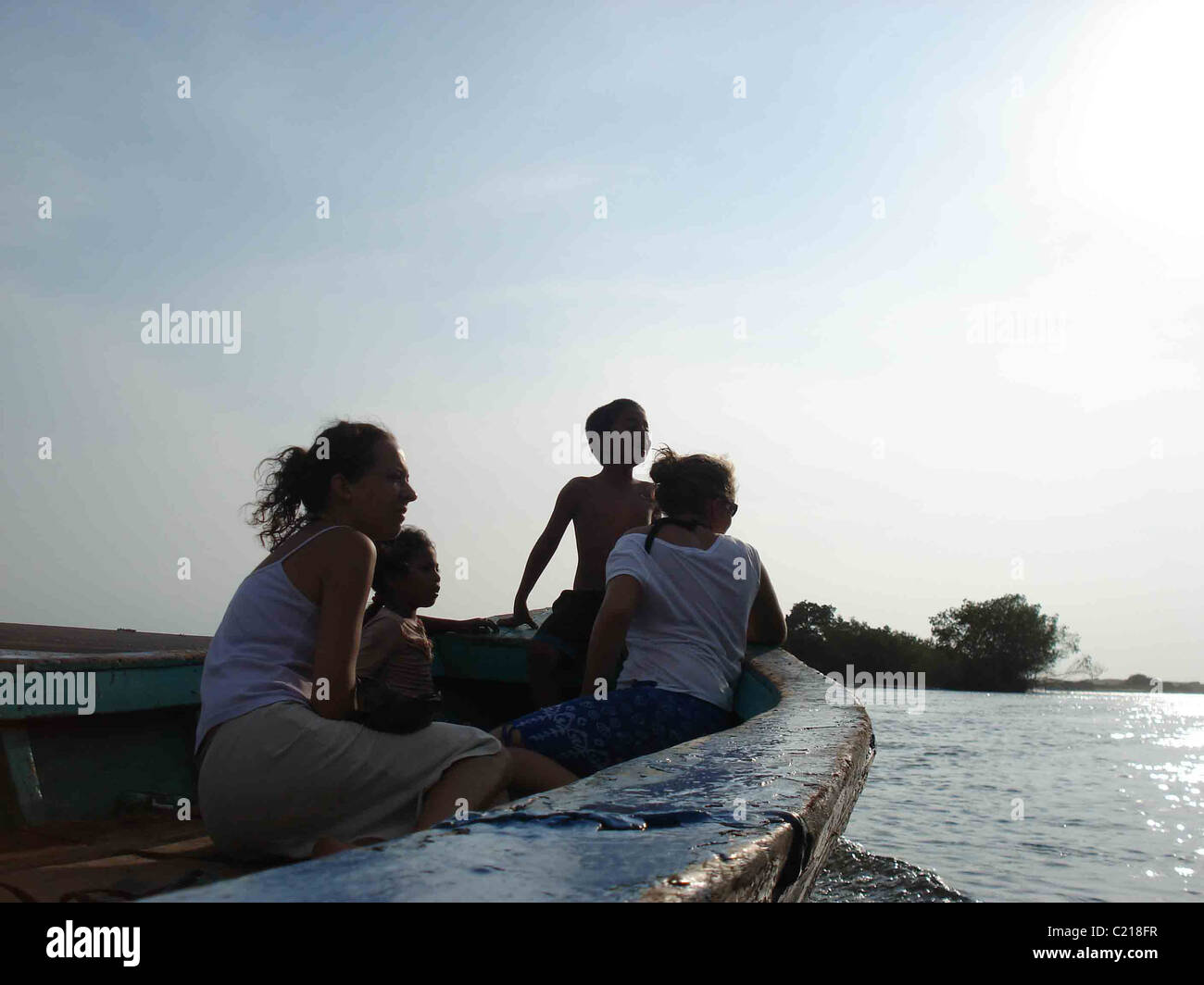 Boat ride in Guatemala rivers Stock Photo - Alamy