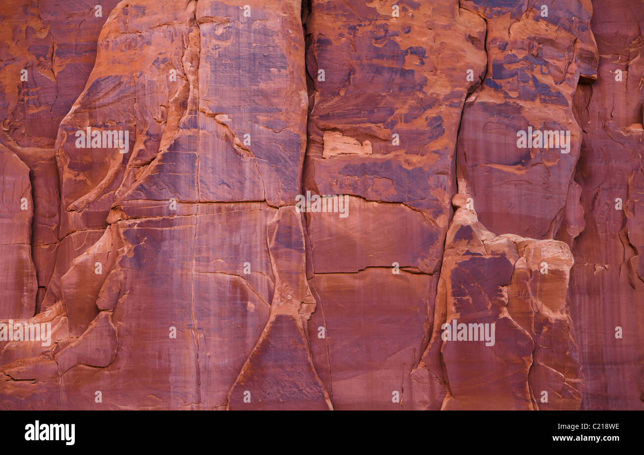A red sandstone cliff wall in Arches National Park, Utah, USA Stock ...