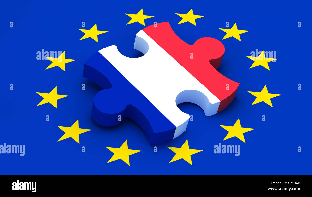 jigsaw puzzle piece french euro flag Stock Photo - Alamy