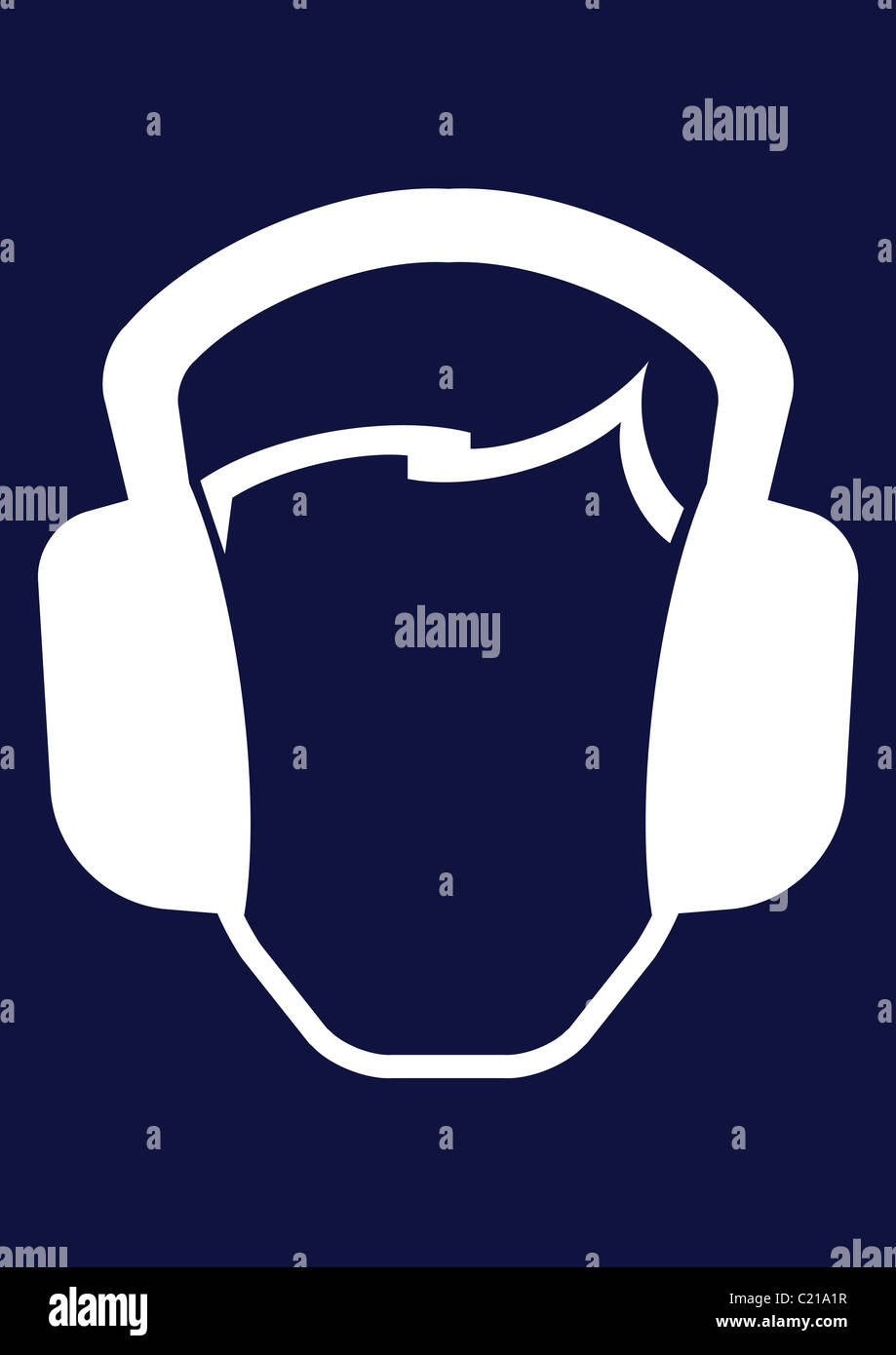 Construction Industry Safety Ear Protection Sign Stock Photo - Alamy