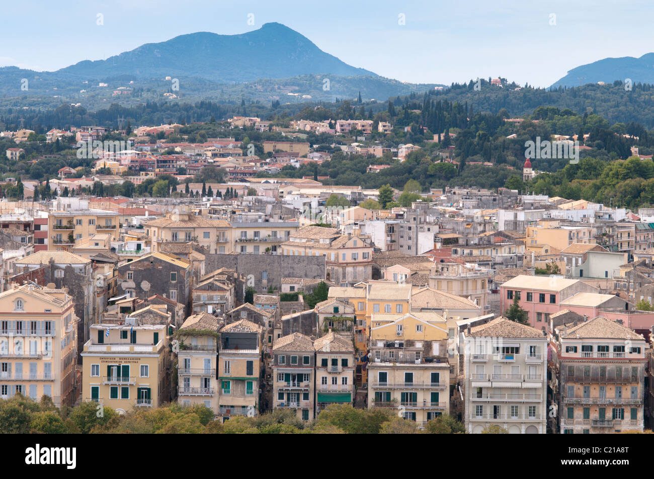Corfu, Greece. October. View from The Old Fort over Corfu Town Stock ...