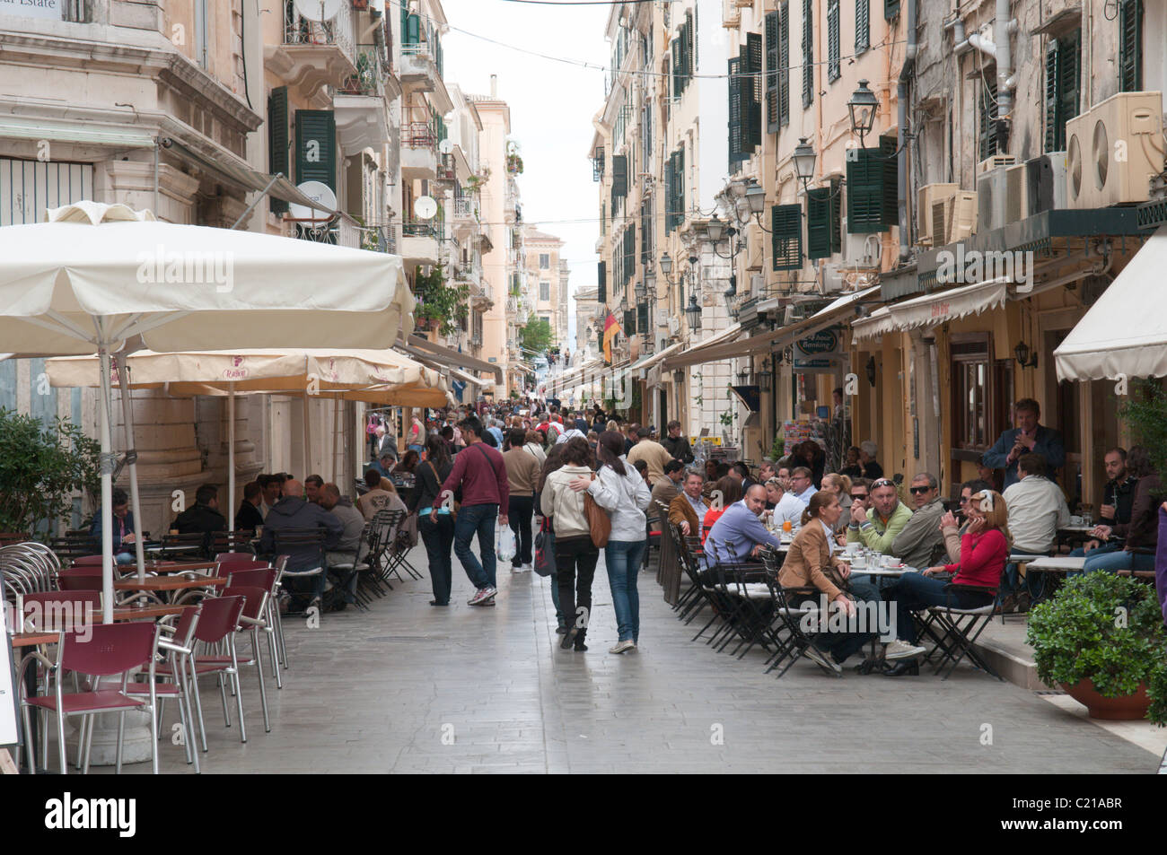 Corfu, Greece. October. In the streets of Corfu Town Stock Photo - Alamy