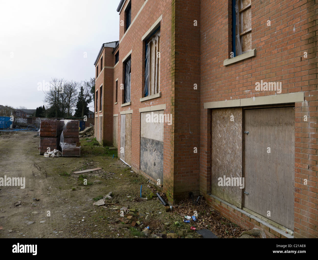 Abandoned building site, Bury, Lancashire Stock Photo - Alamy