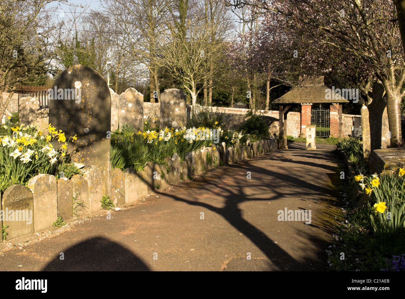 The main path leading down from the Anglo Saxon St Mary's Church ...