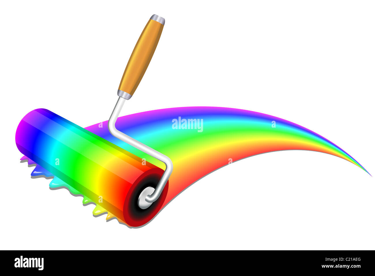 Vector illustration of a rainbow paint roller Stock Photo - Alamy