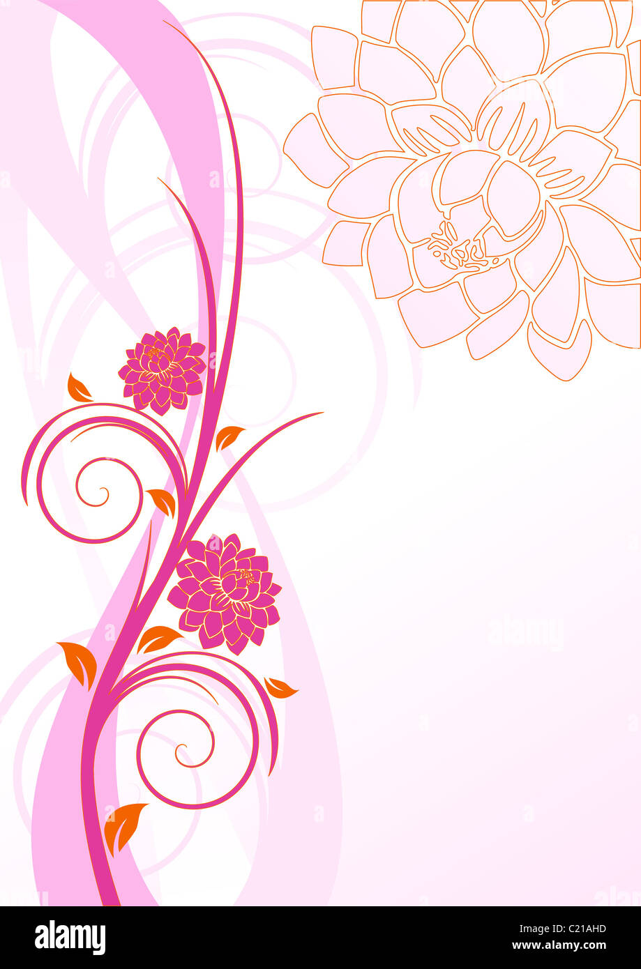 Floral pink cover with flowers Stock Photo - Alamy