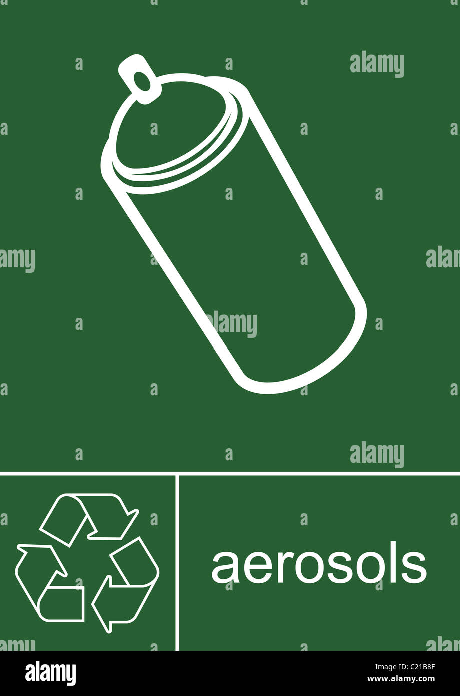Recycling Sign Aerosols Stock Photo - Alamy