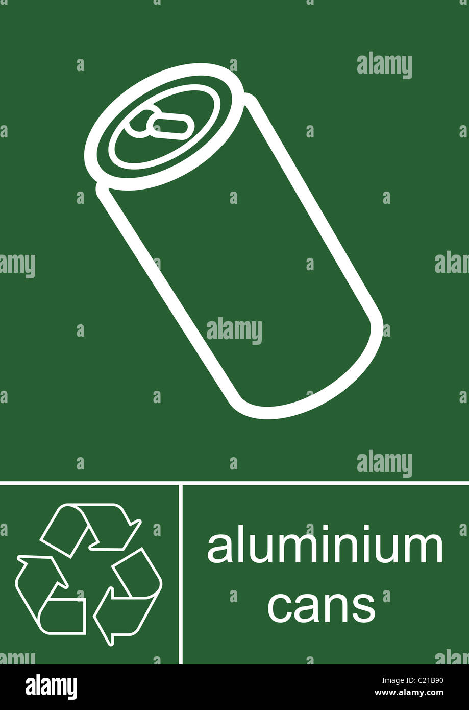 Recycling Sign Aluminium Cans Stock Photo - Alamy