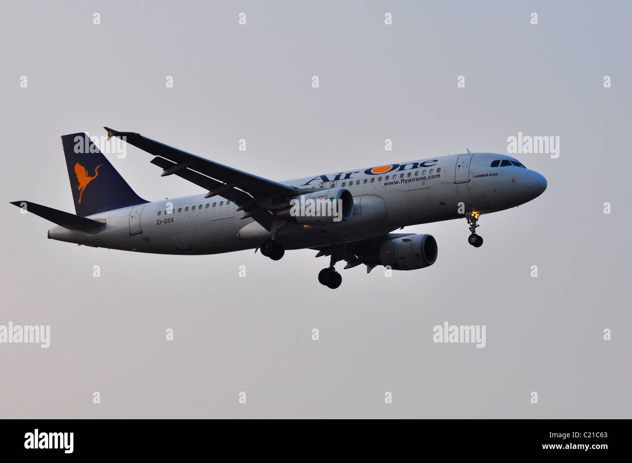 Air One Airplane coming into land at Heathrow Airport, UK Stock Photo ...