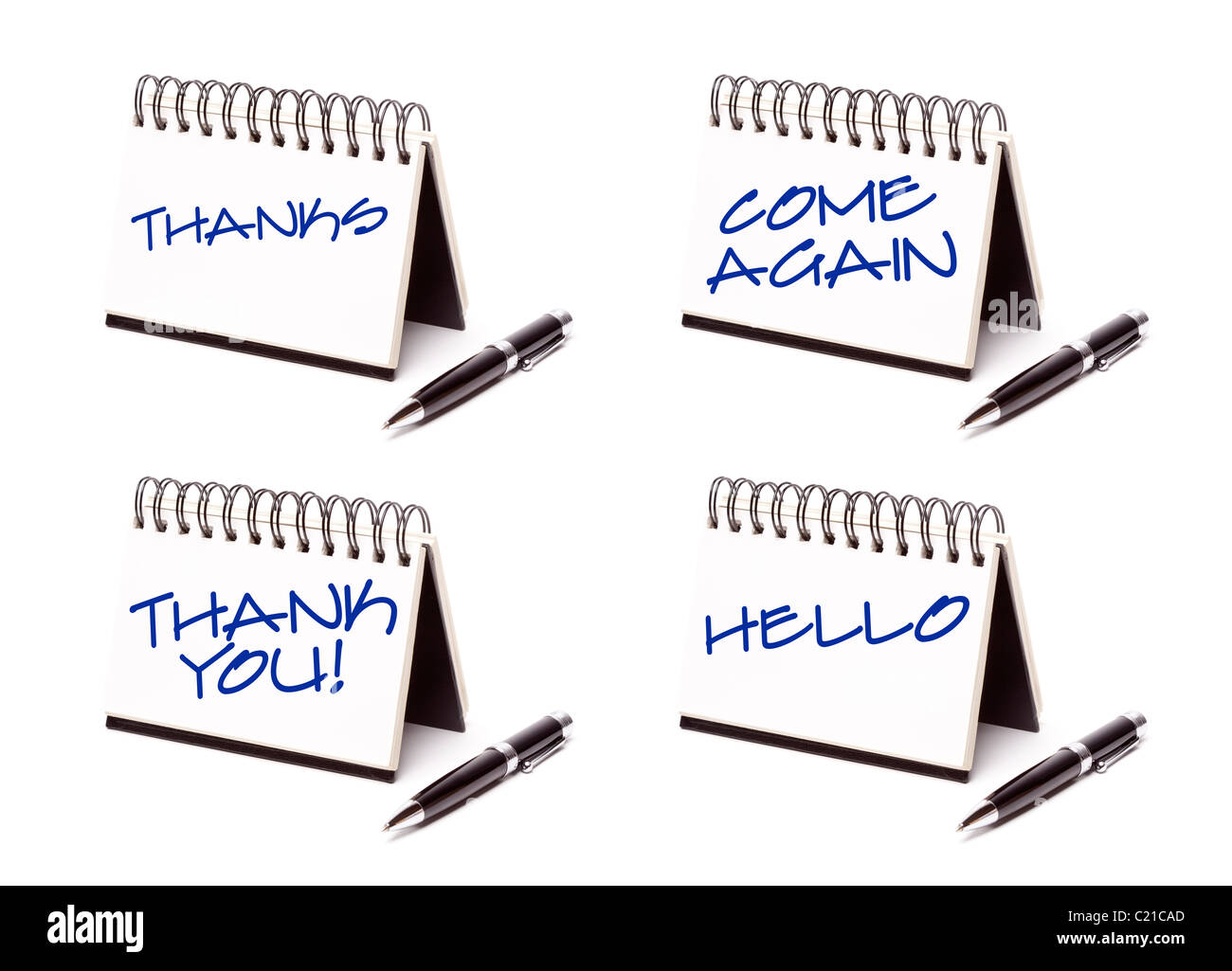 Spiral Note Pad and Pen Series Isolated on White - Thanks, Thank You ...