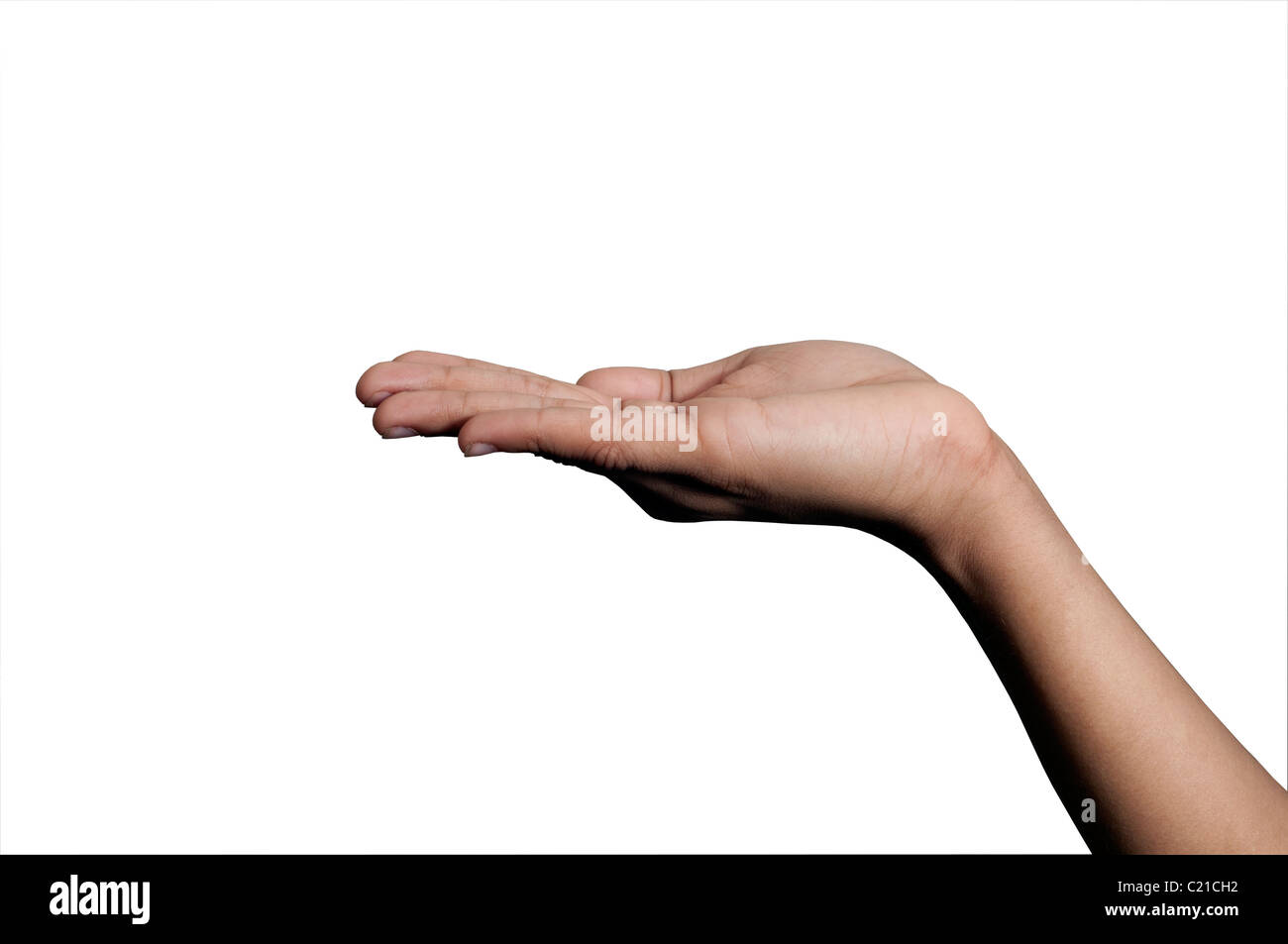 A yound hand isolated on a white background Stock Photo - Alamy