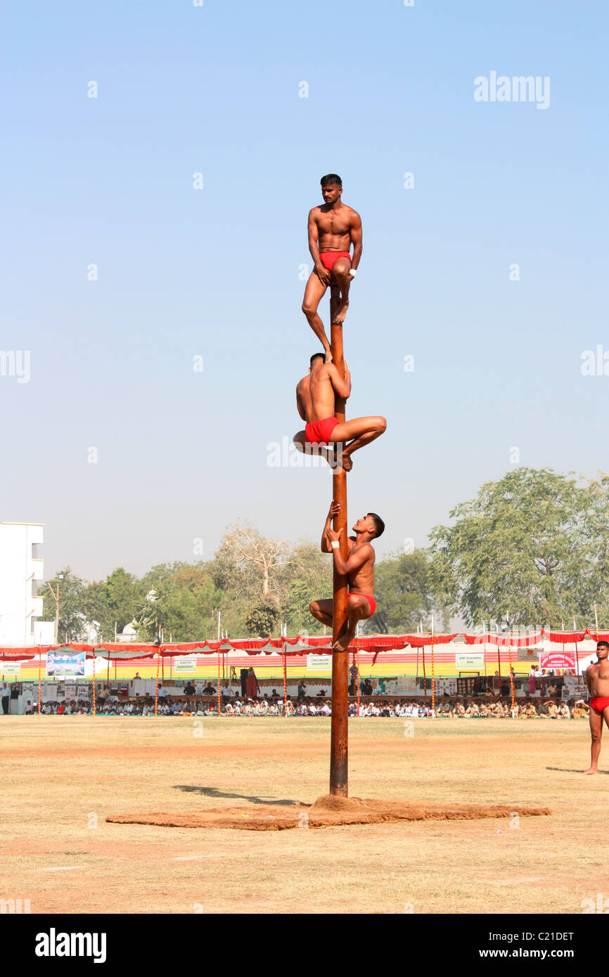 Mallakhamb- Traditional sport from Maharastra, India Stock Photo - Alamy