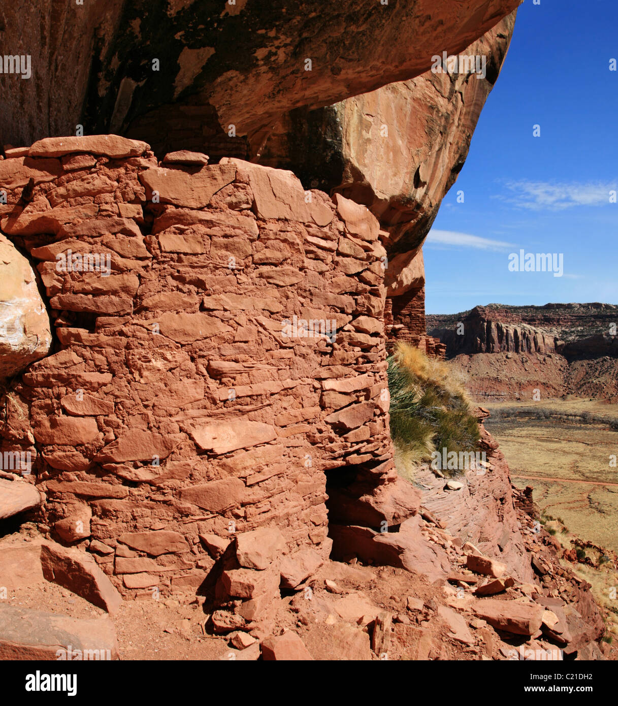 ancient Native American cliff dwelling in Indian Creek Utah Stock Photo ...