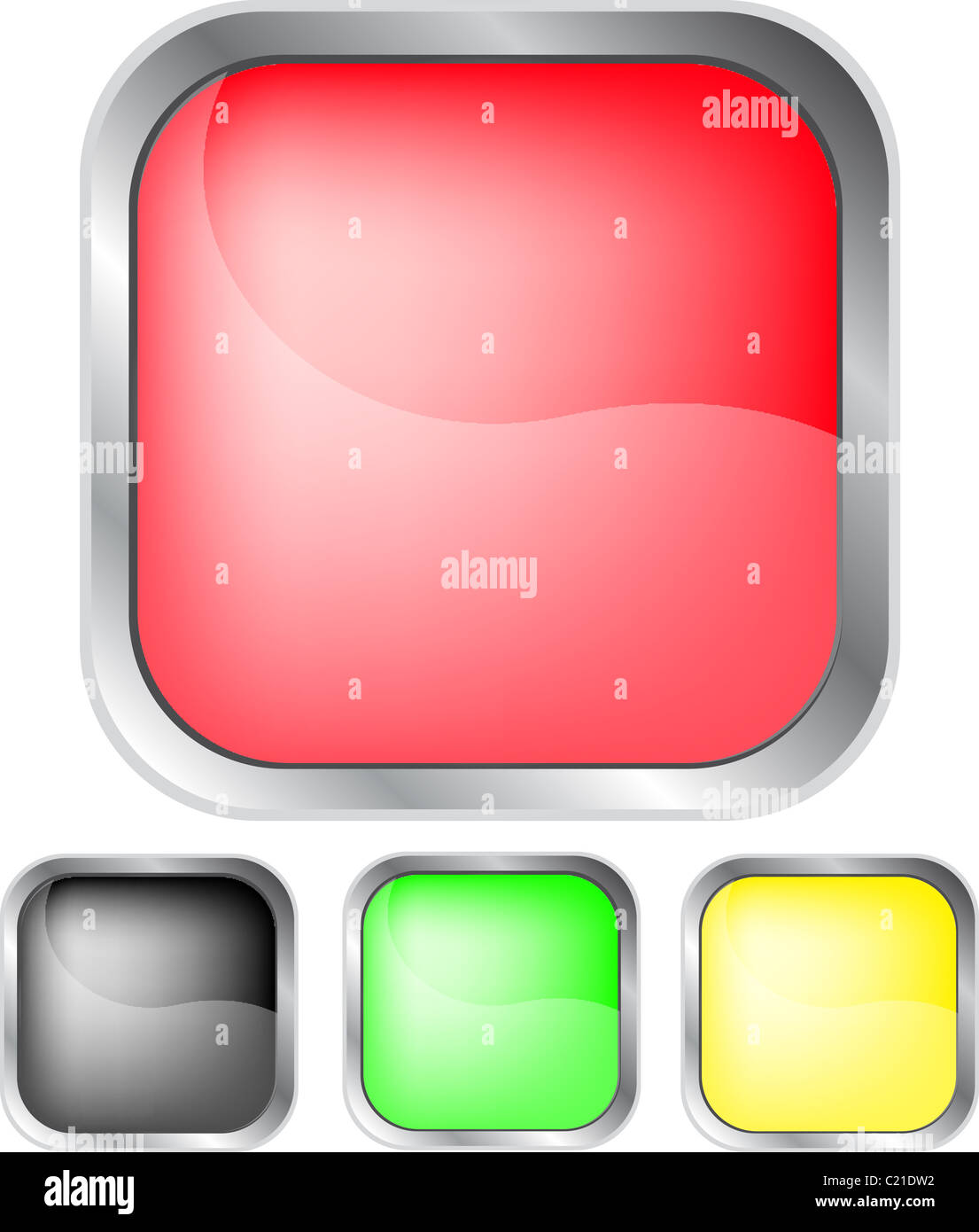 Square colorful button with round corners, vector illustration Stock ...