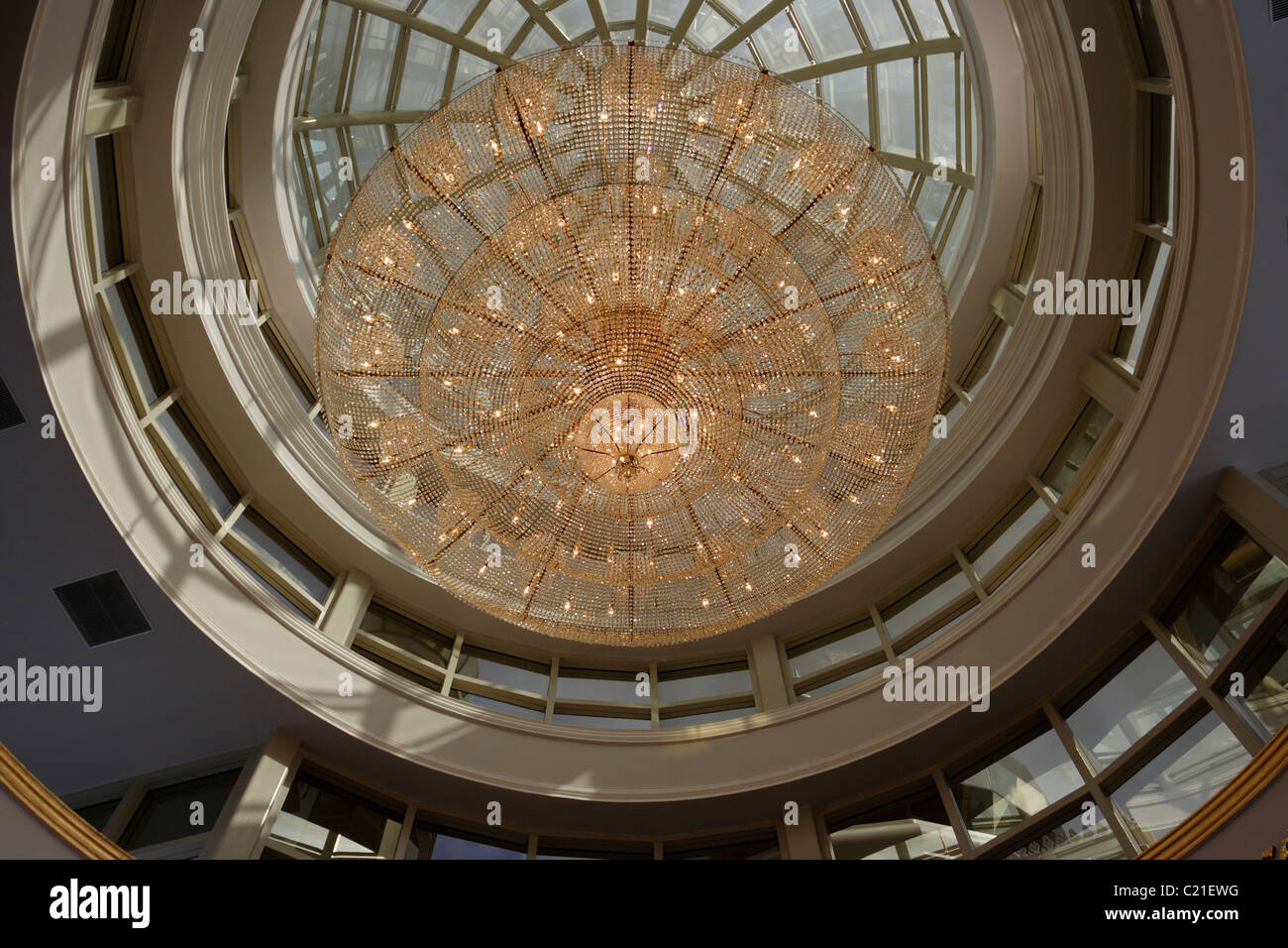 Interior of the Crystal Mosque at Wan Man island in Kuala Terengganu ...