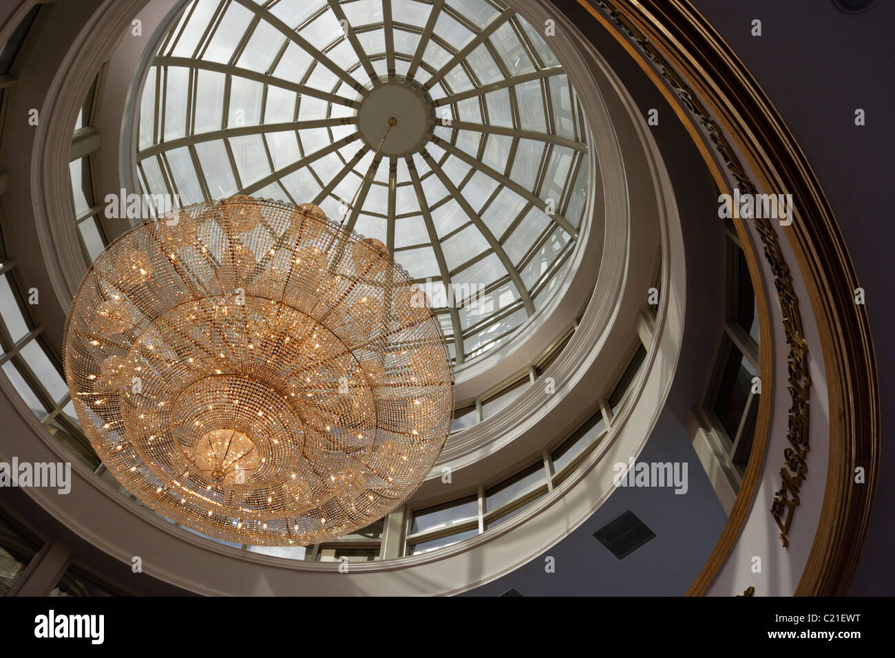 Interior of the Crystal Mosque at Wan Man island in Kuala Terengganu ...
