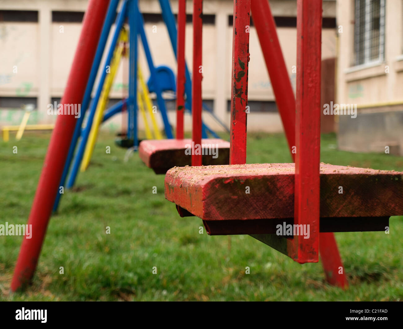 Empty children playground Stock Photo - Alamy