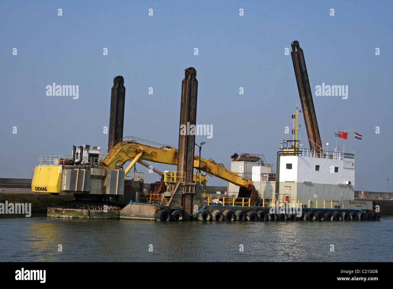 Manu-Pekka Backhoe Dredger In Liverpool Docks, UK Stock Photo - Alamy