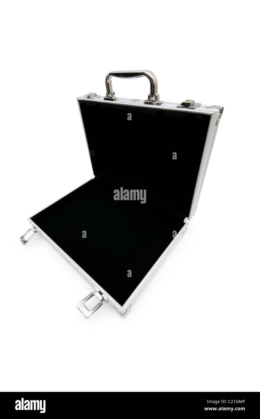 Metal case isolated on the white background Stock Photo - Alamy