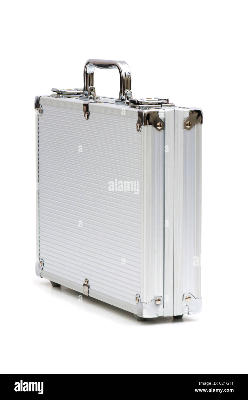 Metal case isolated on the white background Stock Photo - Alamy