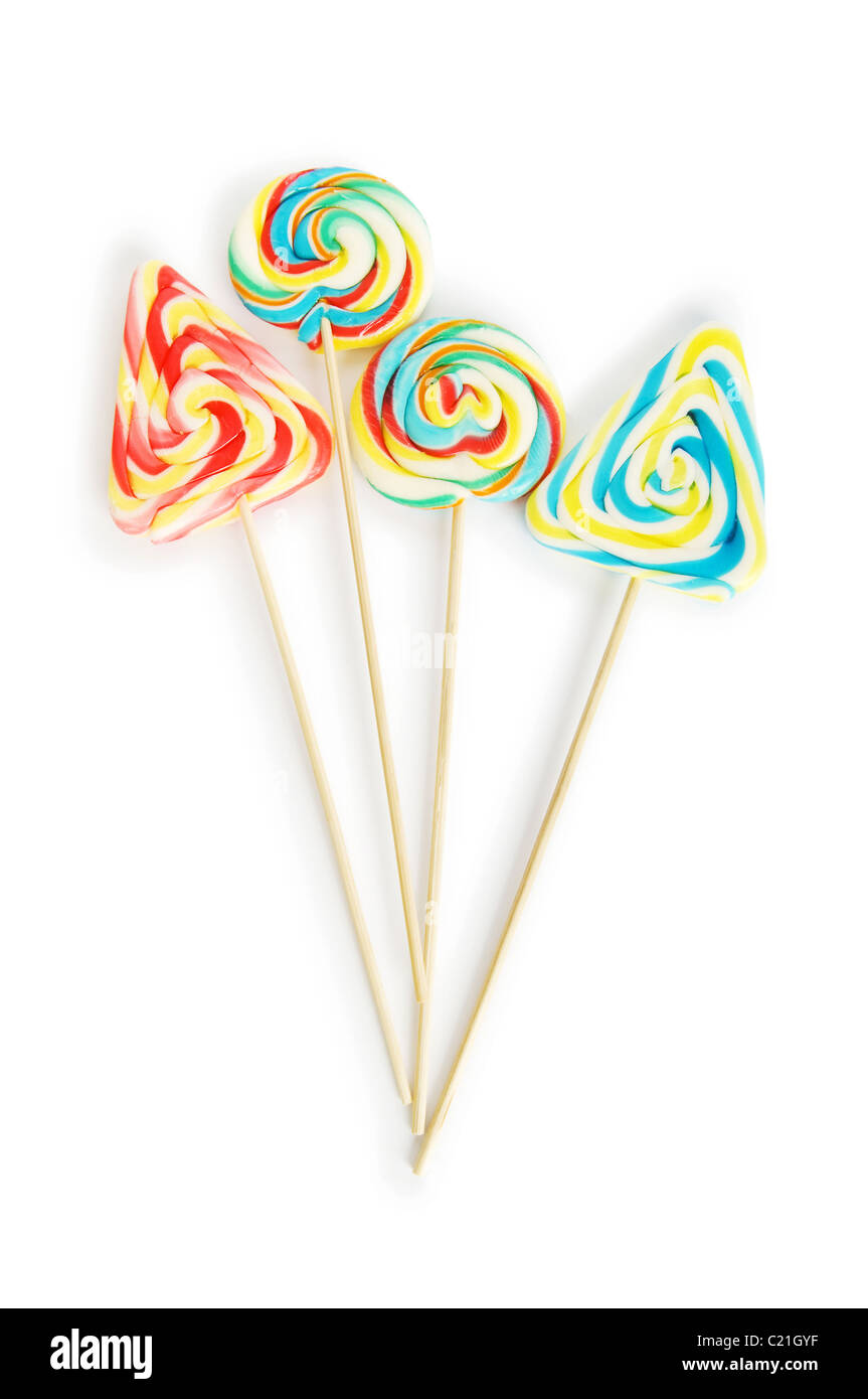Colourful lollipop isolated on the white background Stock Photo - Alamy