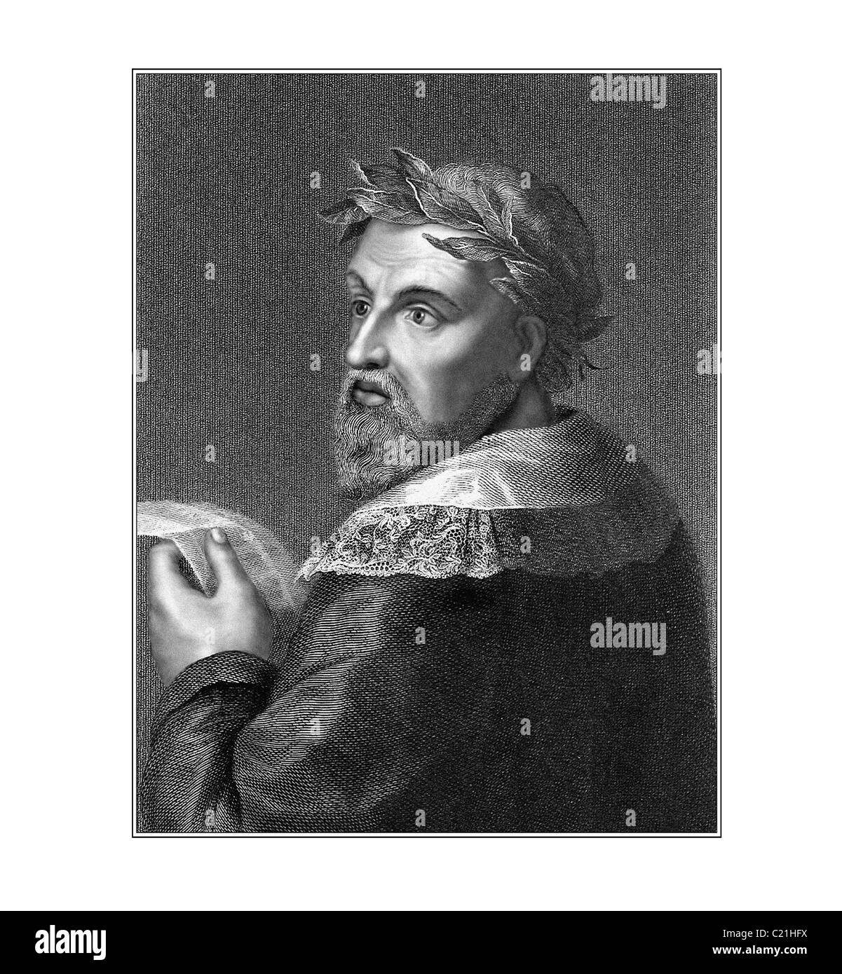 Ariosto 1474 1533 Italian Poet Illustration from an Engraving Stock ...