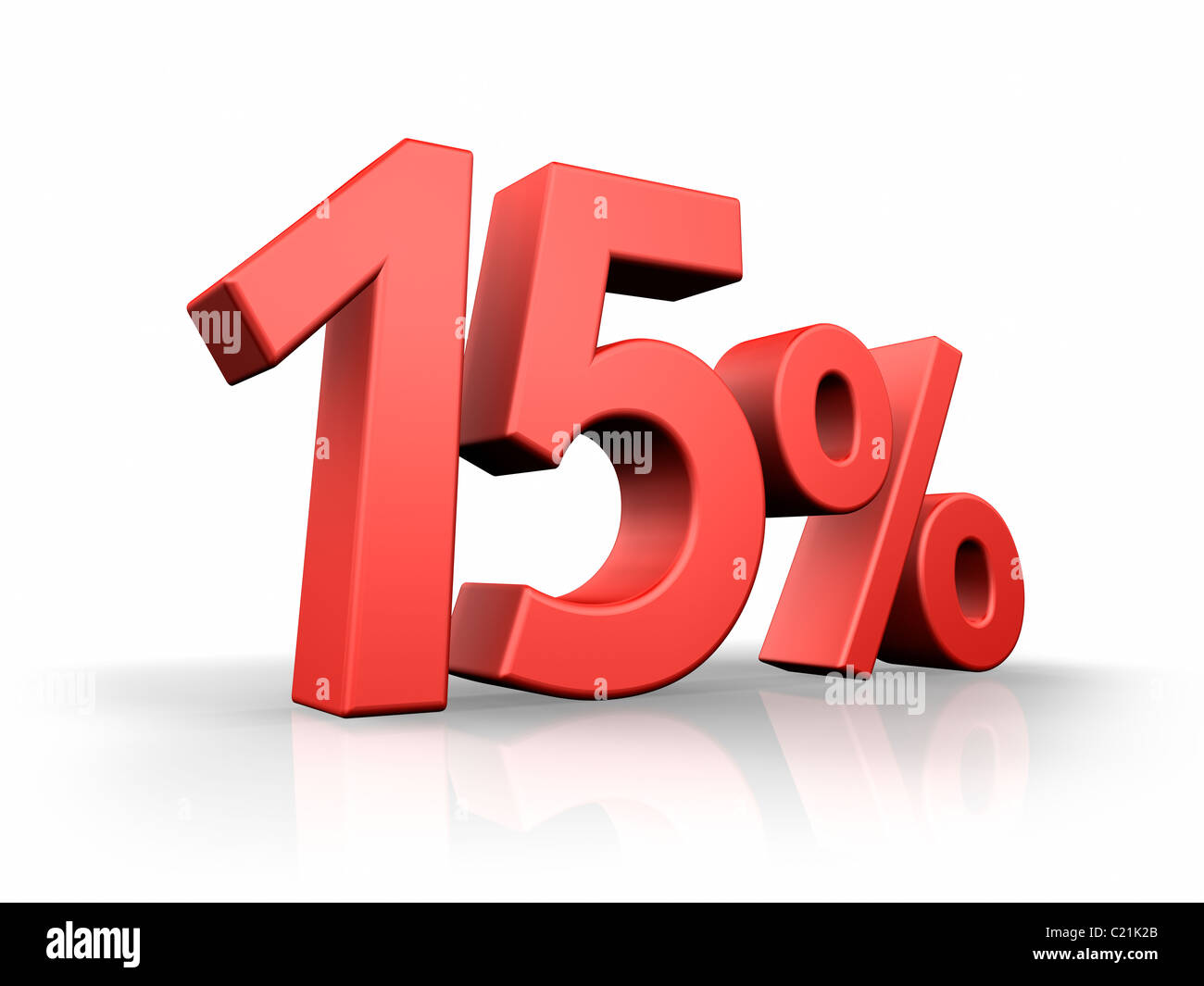 Red fifteen percent, isolated on white background. 15 Stock Photo - Alamy