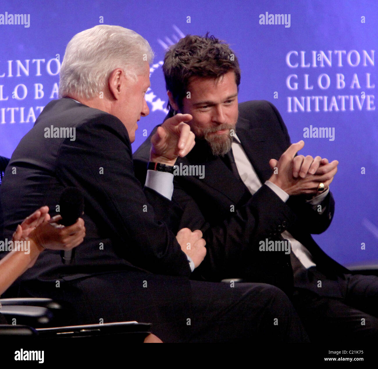 Bill Clinton and Brad Pitt The Fifth Annual Meeting of the Clinton ...