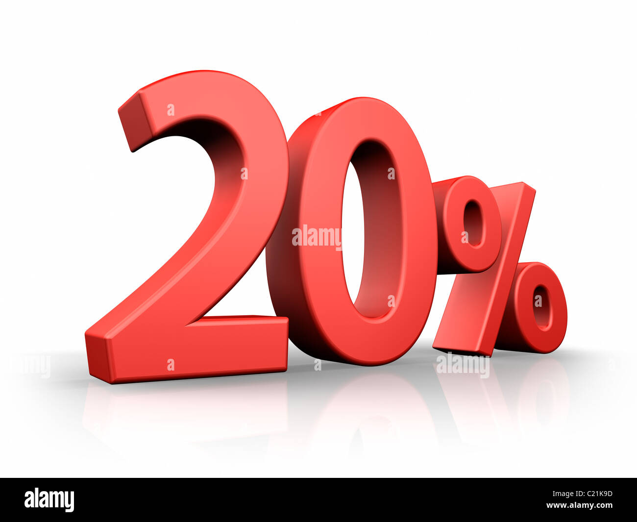 Red twenty percent, isolated on white background. 20 Stock Photo - Alamy