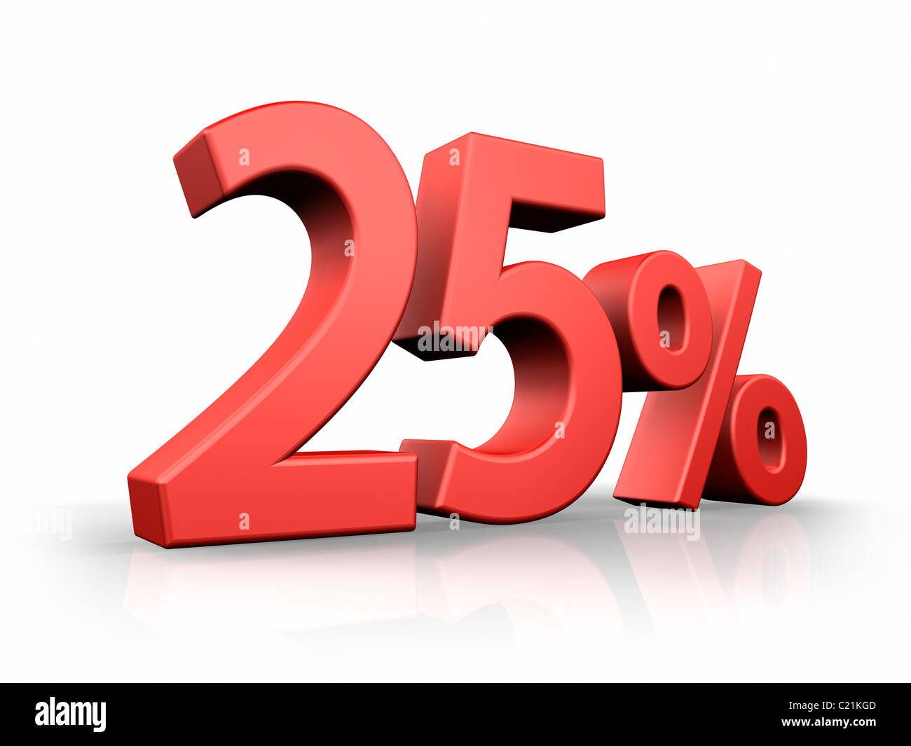 Red twenty five percent, isolated on white background. 25 Stock Photo ...