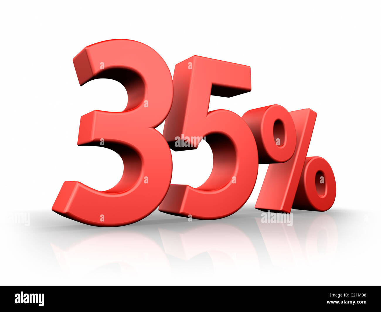 Red thirty five percent, isolated on white background. 35 Stock Photo ...