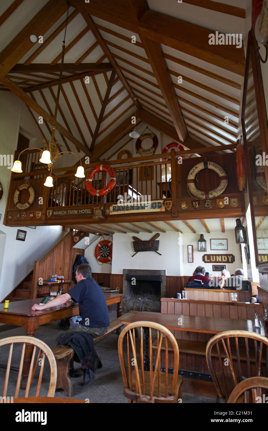 Inside the Marisco Tavern pub on Lundy Island, Devon, England UK in ...