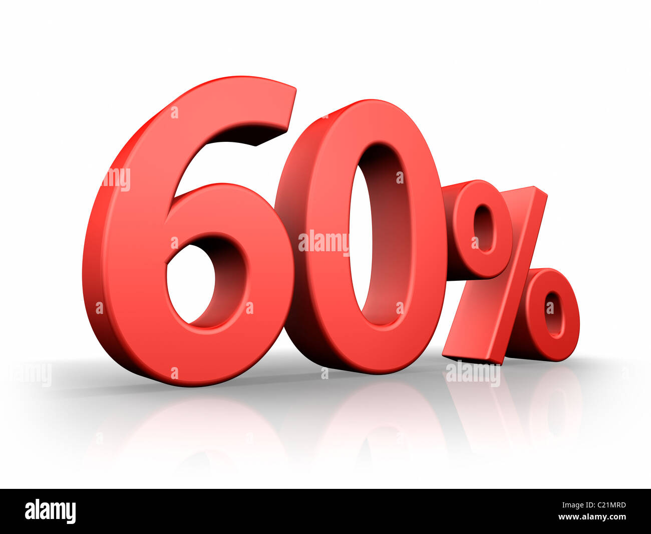 Red sixty percent, isolated on white background. 60 Stock Photo - Alamy